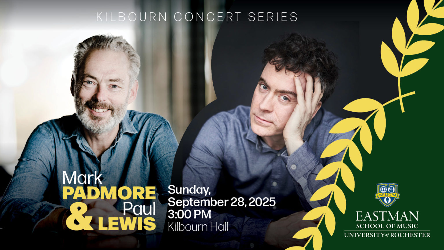 Kilbourn Concert Series Presents: Mark Padmore & Paul Lewis « Eastman ...